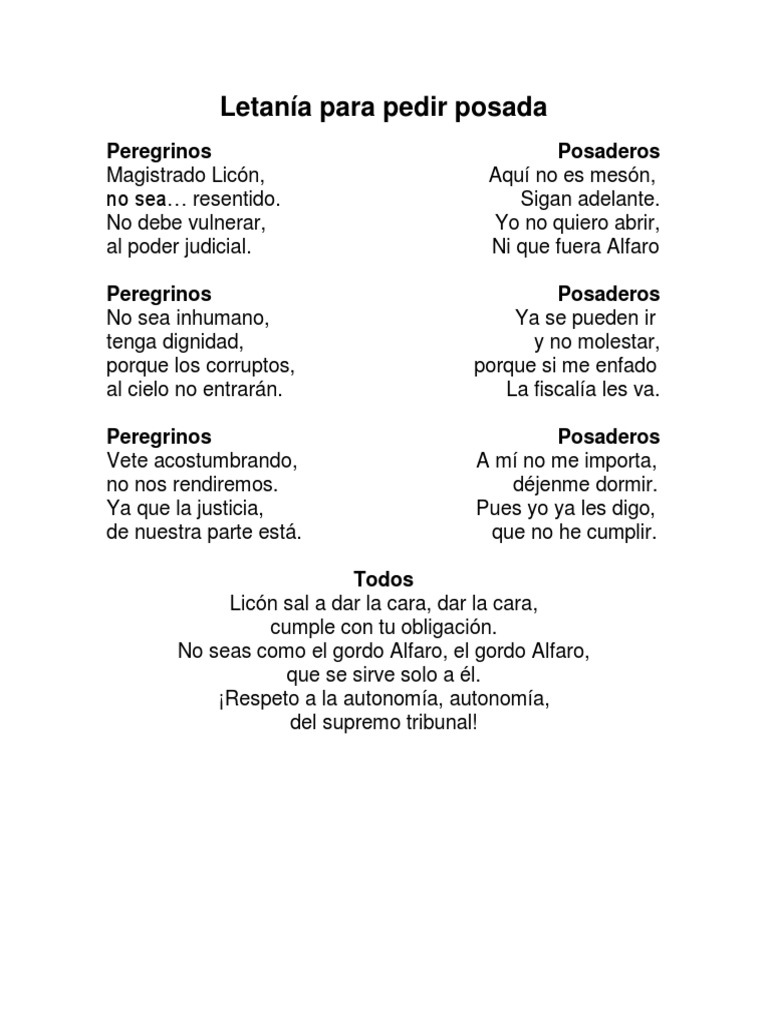 Letanía para Pedir Posada Pod Jud 2022 | PDF