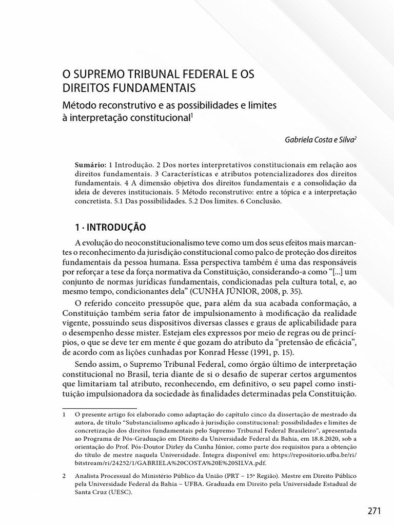 15 o STF e Os Direitos Fundamentais | PDF | Constituição | Estado