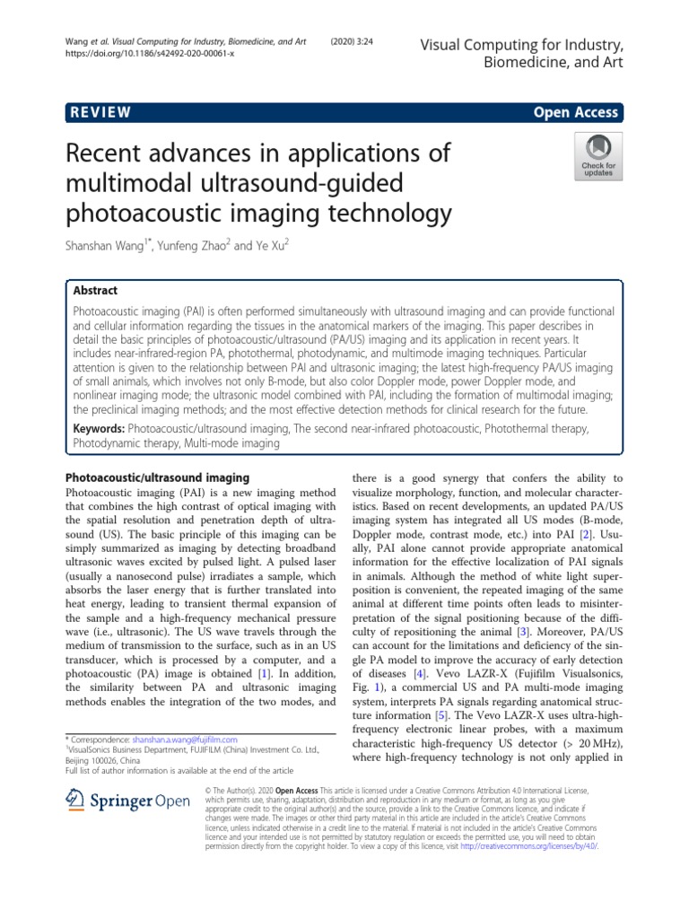 Recent Advances in Applications of Multimodal Ultrasound-Guided Photoacoustic Imaging Technology ...