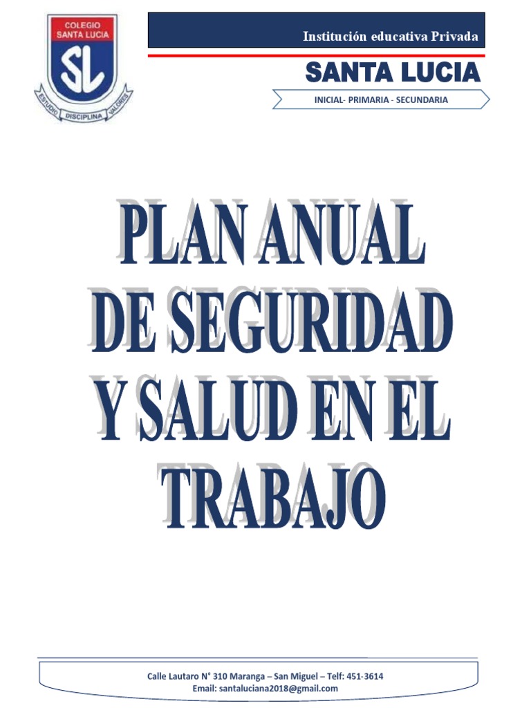 Plan Anual de Seguridad y Saluyd en El Trabajo Finalf | PDF | Riesgo | Seguridad y salud ocupacional