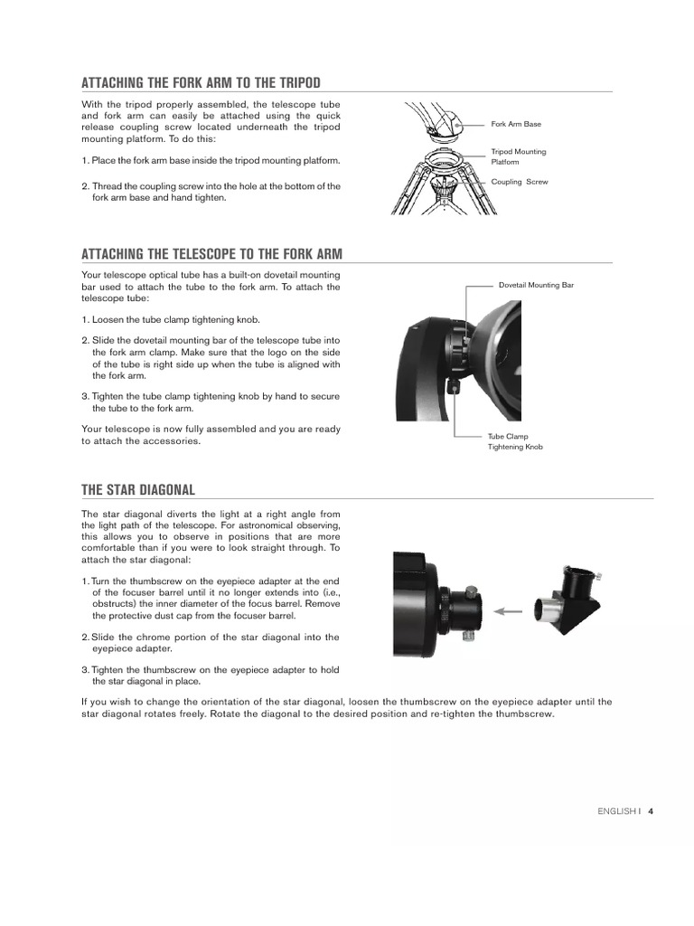 Manual de Instruções Celestron NexStar 8SE (90 Páginas) | PDF | Tripod ...