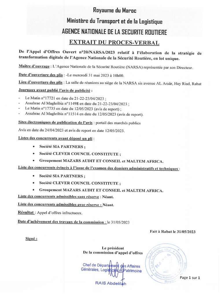 20-23 Extrait PV | PDF