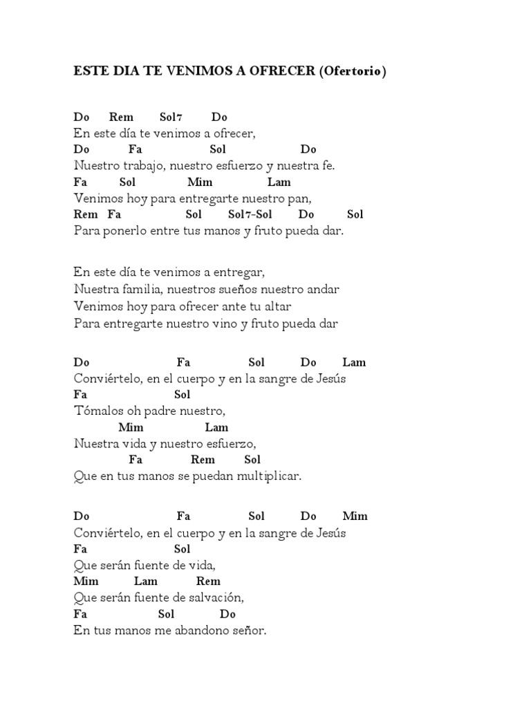 Cantos Con Acordes Pdf Misa Liturgia Eucaristía