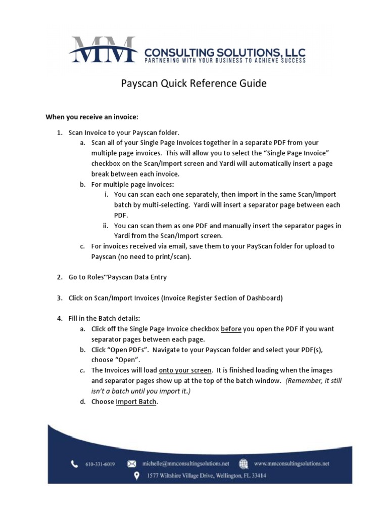 Payscan Quick Reference | Download Free PDF | Accounts Payable | Image Scanner