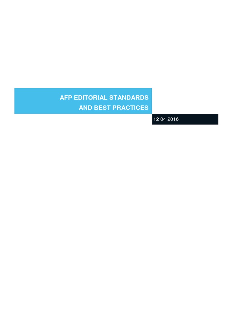 AFP Standards | PDF | News | Social Media