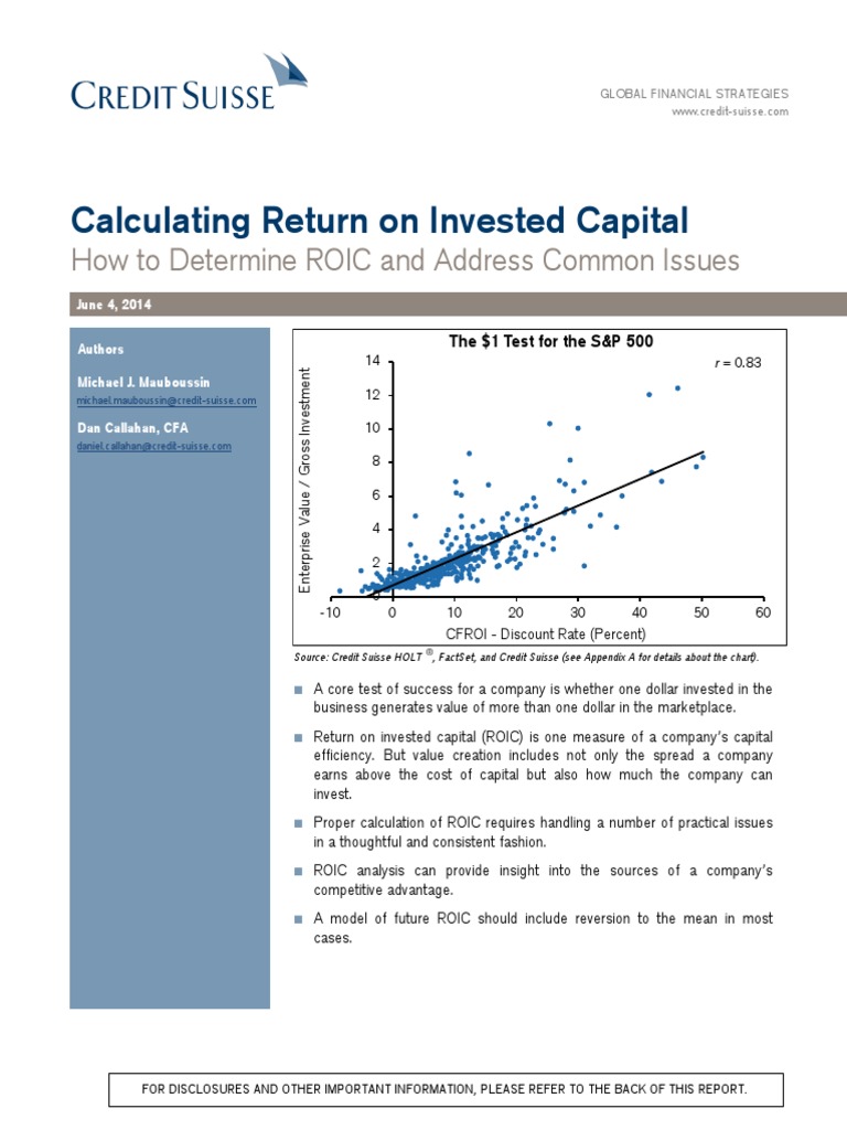 Mauboussin - Calculating ROIC | PDF | Goodwill (Accounting) | Share Repurchase
