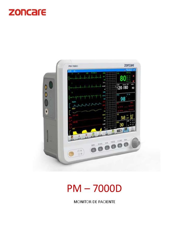 Monitor Zoncare Pm 7000 Catalogo Pdf Pantalla Táctil Diodo Emisor