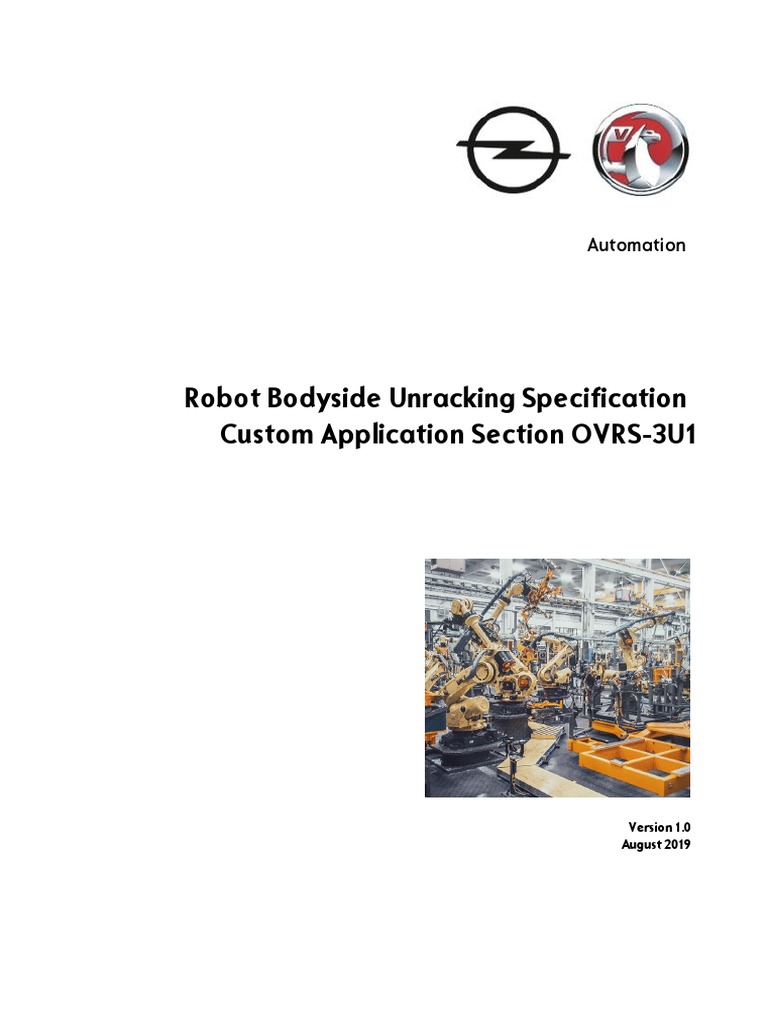 OVRS-3U1 Robot Bodyside Unracking Specification | PDF | Robot | Robotics
