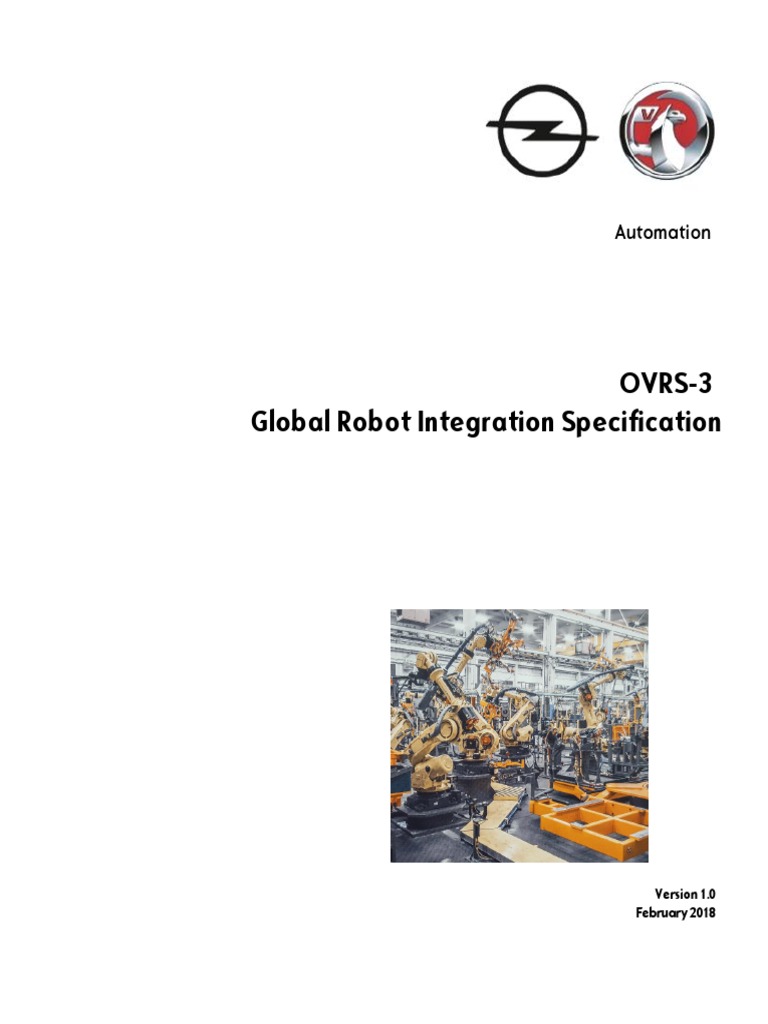 OVRS-3 Global Robot Integration Specification | PDF | Robot | Robotics