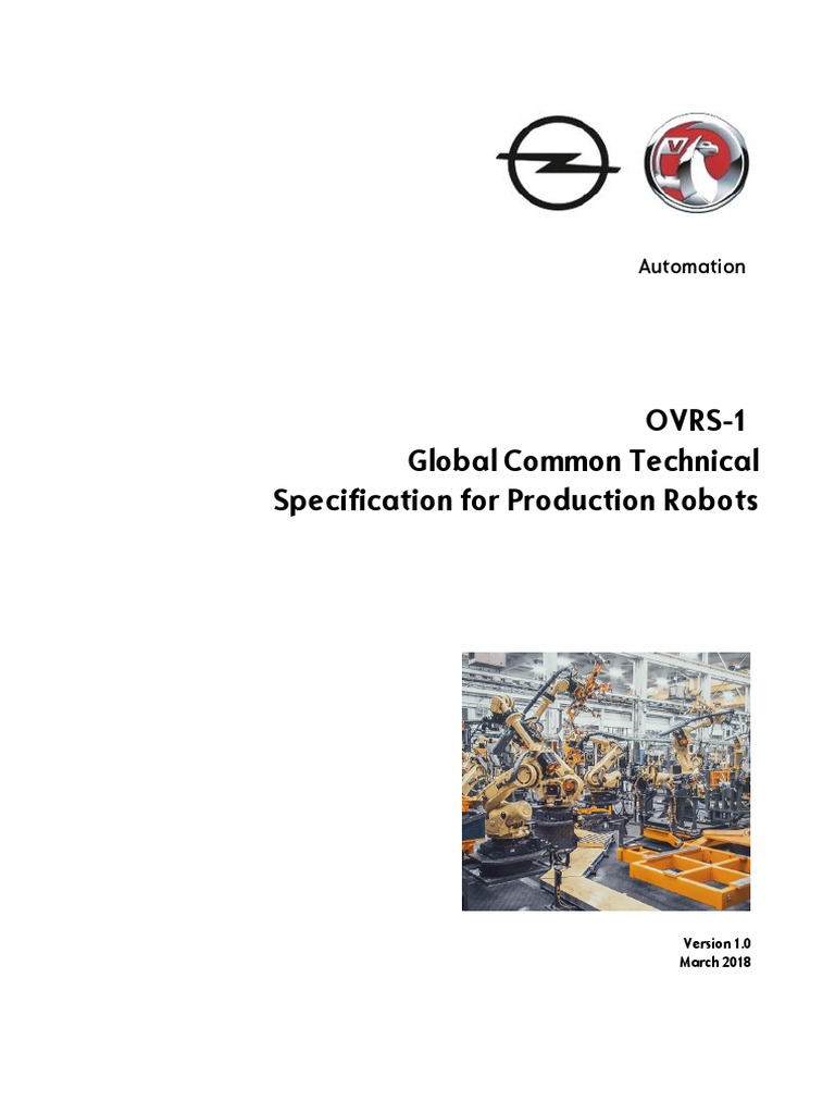 OVRS-1 Global Common Technical Specification For Production Robots ...