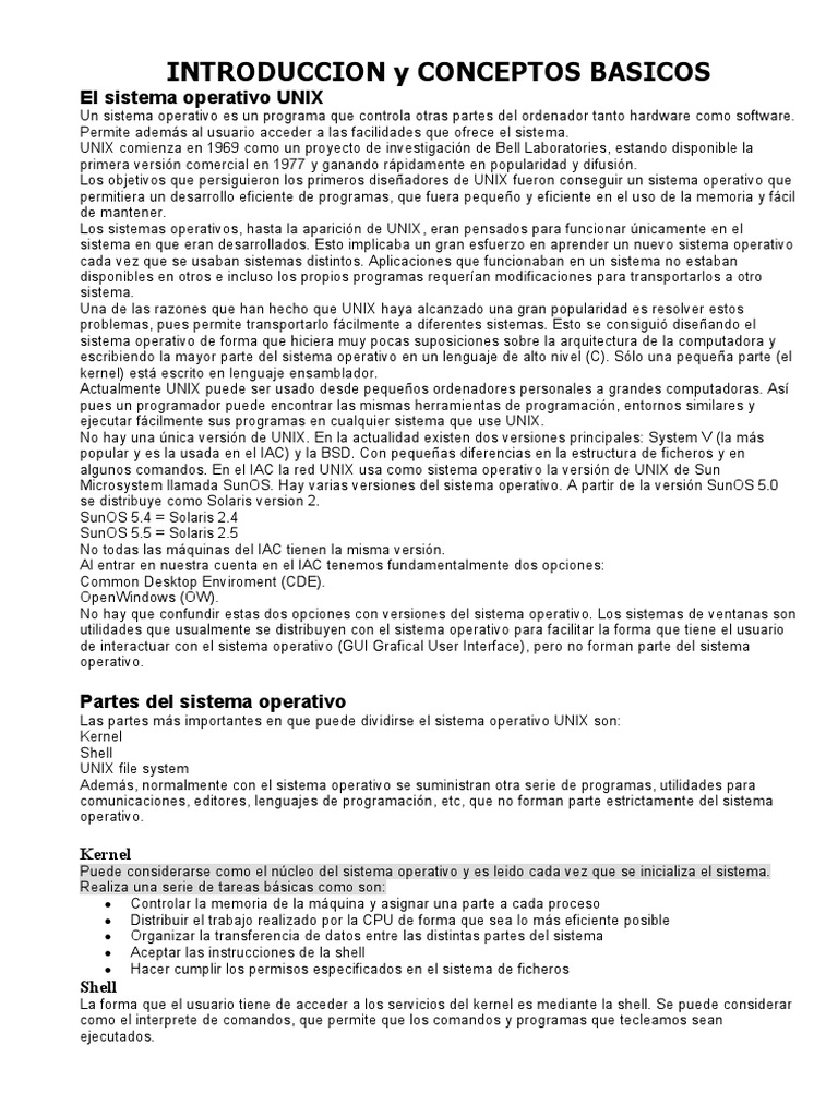 INTRODUCCION y CONCEPTOS BASICOS | PDF | Archivo de computadora | Sistema operativo