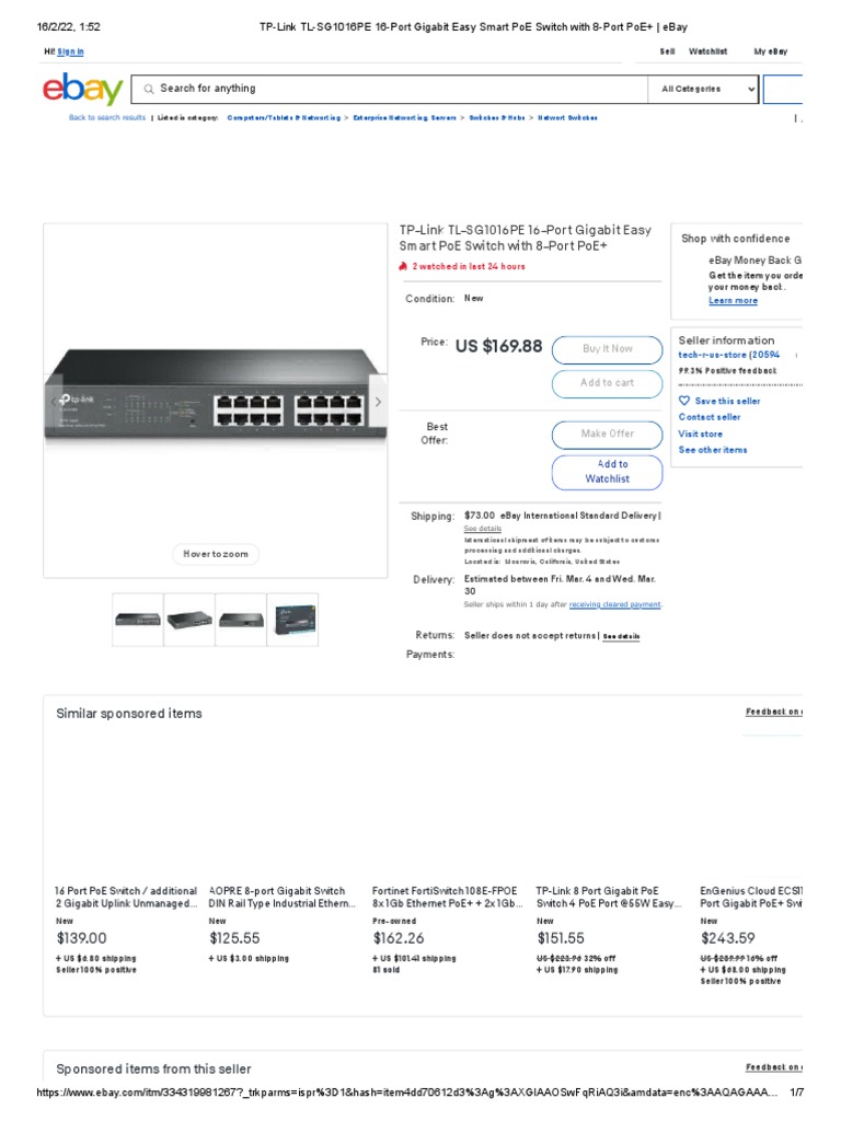 DATA - SWITCH - TP-Link TL-SG1016PE - 16-Port - Gigabit - 8-Port PoE+ | Download Free PDF ...