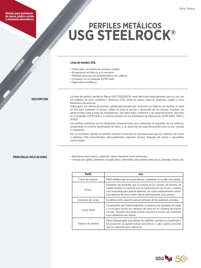 FT - Usg Steelrock - 2020 | PDF | México | Materiales de construcción