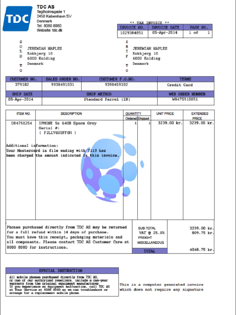 Invoice DN | PDF