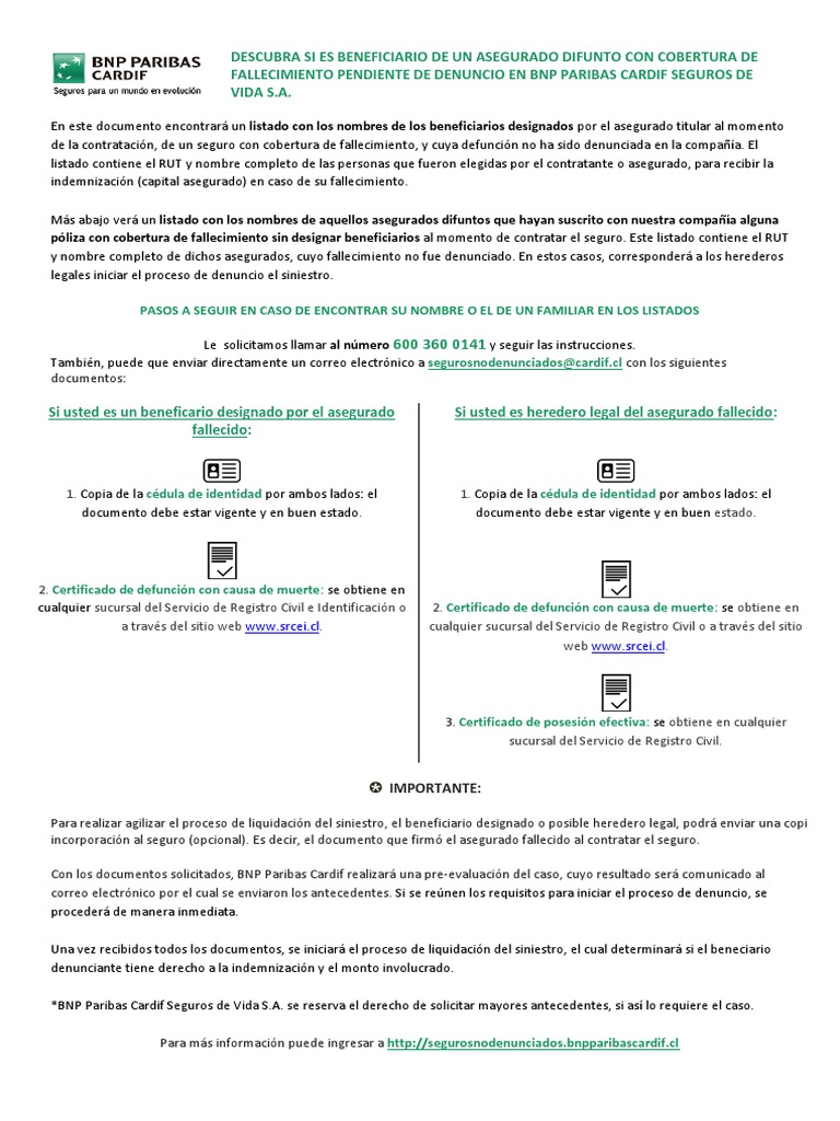 BNP Paribas Cardif Seguros de Vida 29032019 | PDF | Seguro | Industrias ...