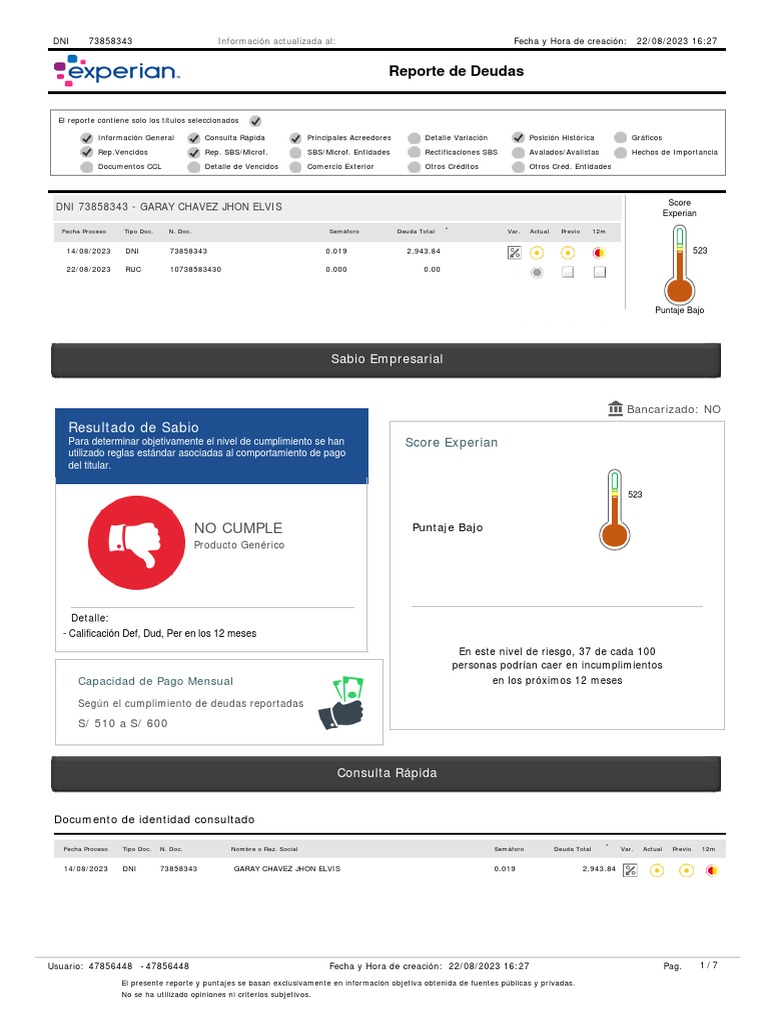 PDF1GARAYCHAVEZJHONELVIS22082023162727 | PDF | Deuda | Economias
