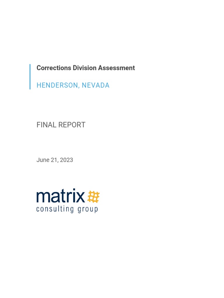 Matrix Report On Henderson Jail | PDF | Prison | Working Time