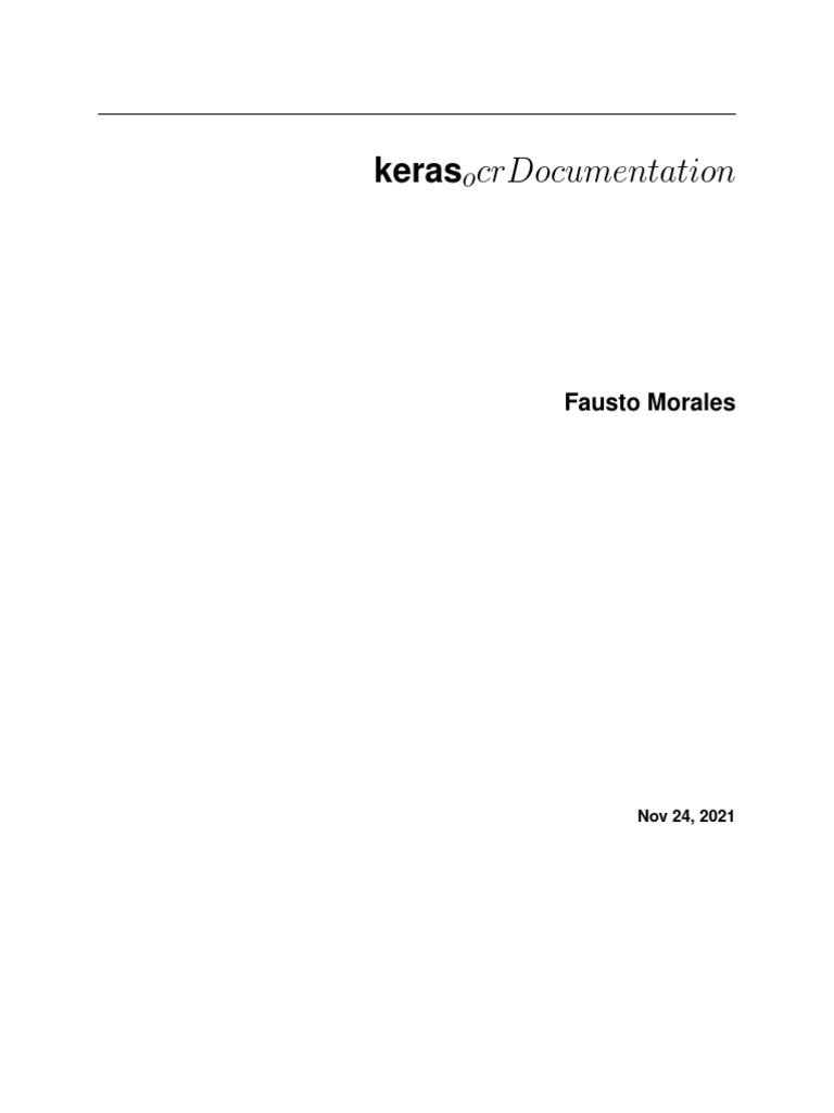 Keras Ocr Readthedocs Io En Latest Pdf 