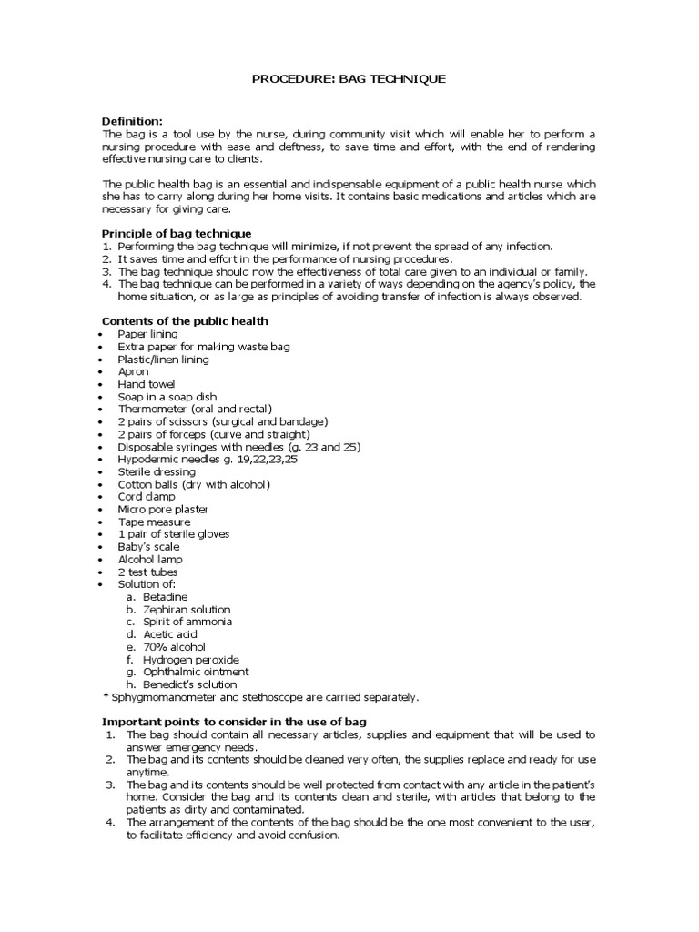 Bag Techniquue RD | PDF