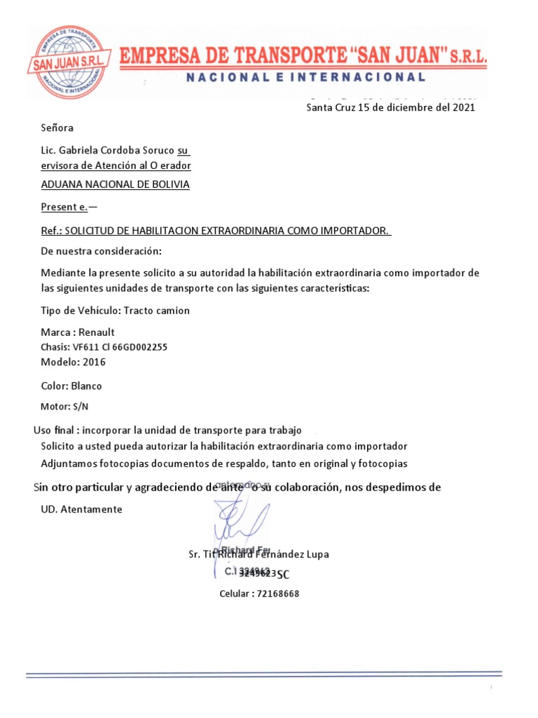 Sin Otro Particular y Agradeciendo de Ante o Su Colaboración, Nos ...