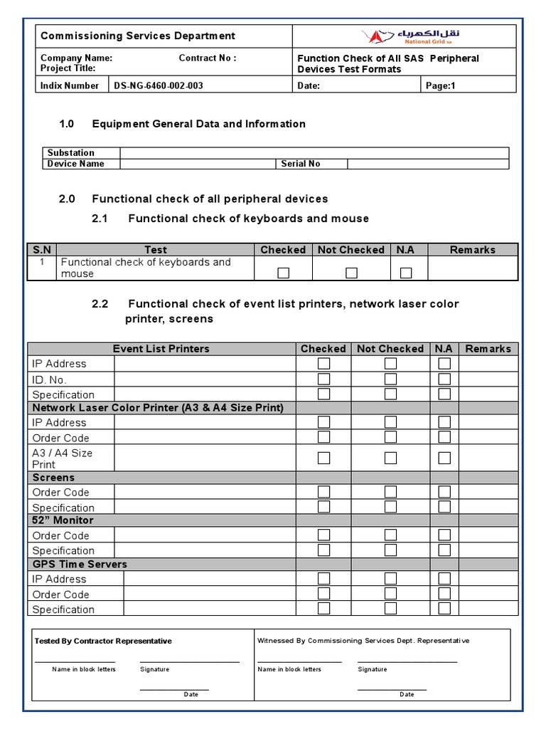 DS-NG-6460-002-003 Function Check of All SAS Peripheral Devices Test ... DS-NG-6460-002-003 Function Check of All SAS Peripheral Devices Test ...