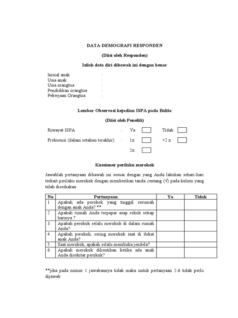 Data Demografi Responden Penelitian | PDF | Kesehatan Holistik