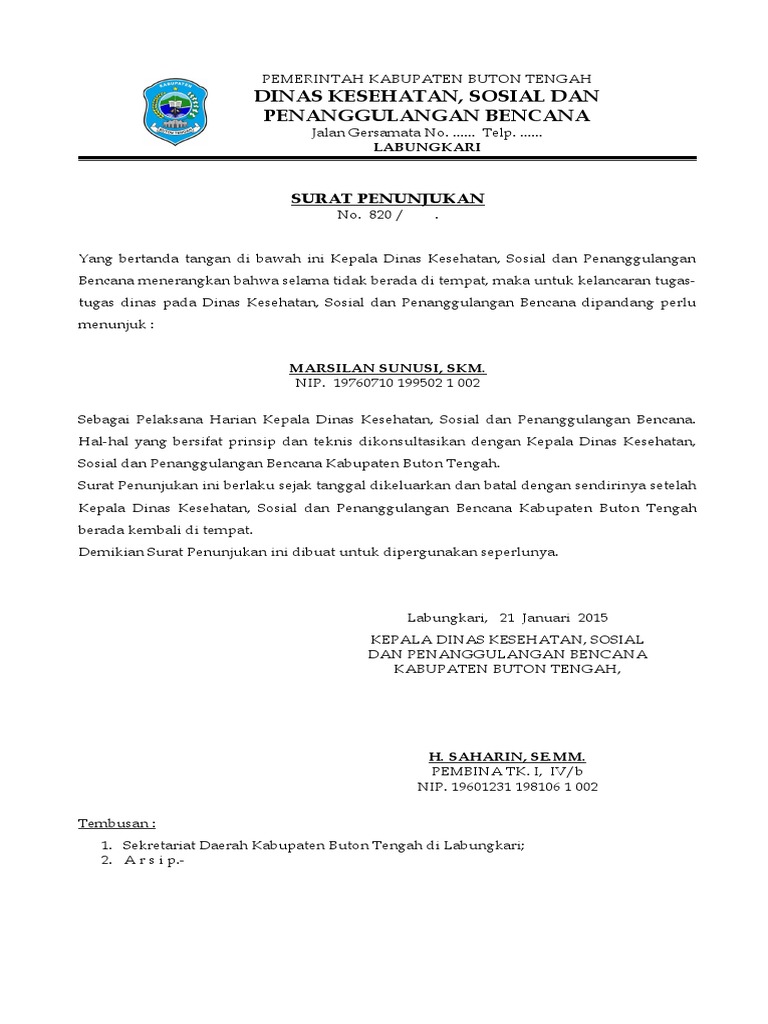 SURAT PENUNJUKAN PLH | PDF
