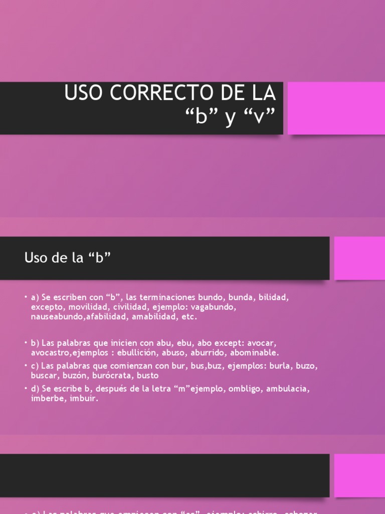 Uso Correcto de La "B" y "V" | PDF