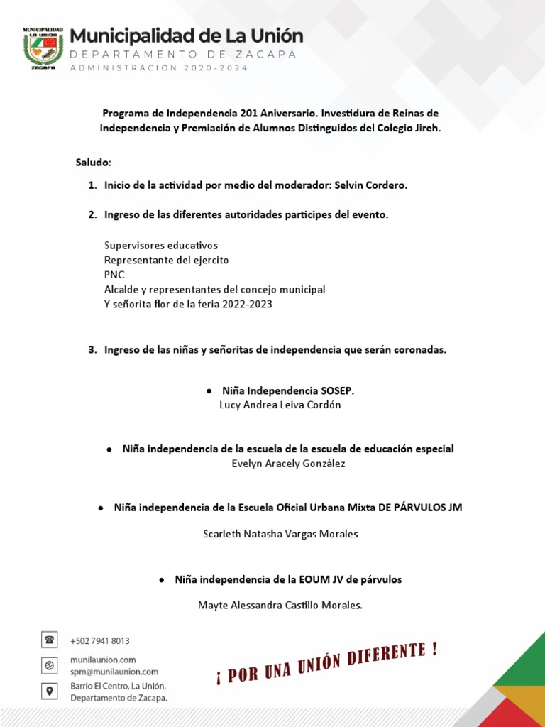Programa 15 de Septiembre | PDF