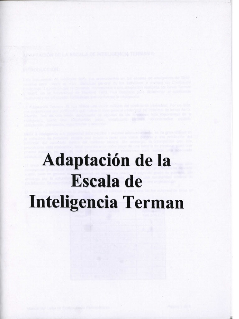 Terman Merril-Test | PDF | Inteligencia | Aprendizaje