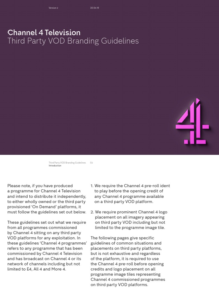 Channel 4 VOD Branding Guidelines | PDF | Logos | Video On Demand