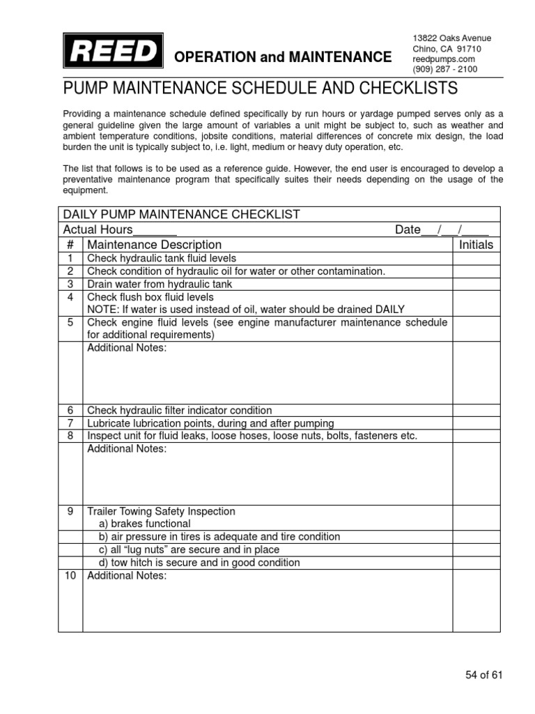 ABC Series Maintenance Checklist Guide | PDF | Pump | Vehicle Technology