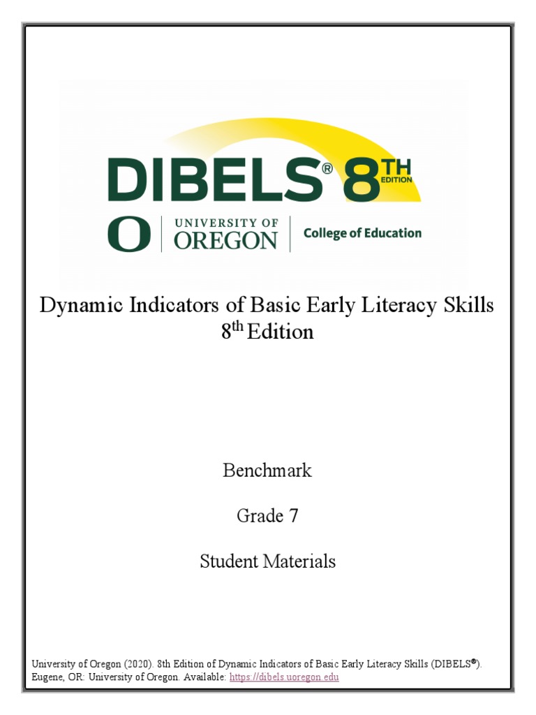 Dibels 8 Benchmark 7 Student 2020-1 | PDF | Coyote | Soft Drink