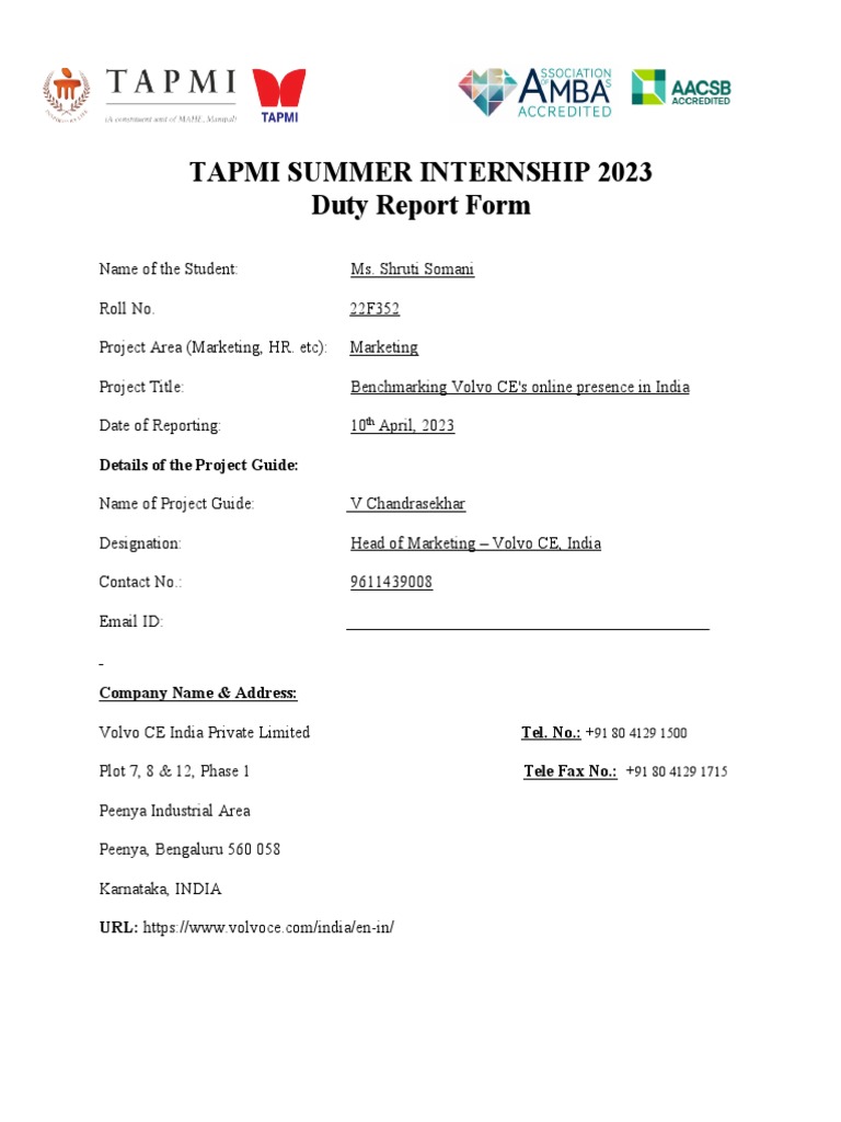 Duty Reporting Form 2023 | PDF