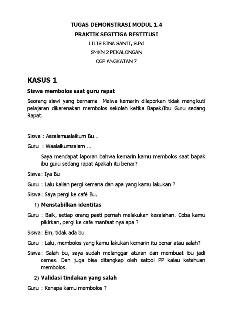 Etika Siswa: Kasus Membolos dan Mencontek | PDF