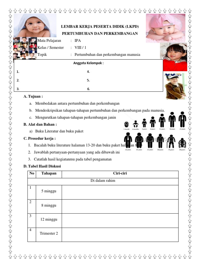 LKPD Pertumbuhan Dan Perkembangan Manusia | PDF