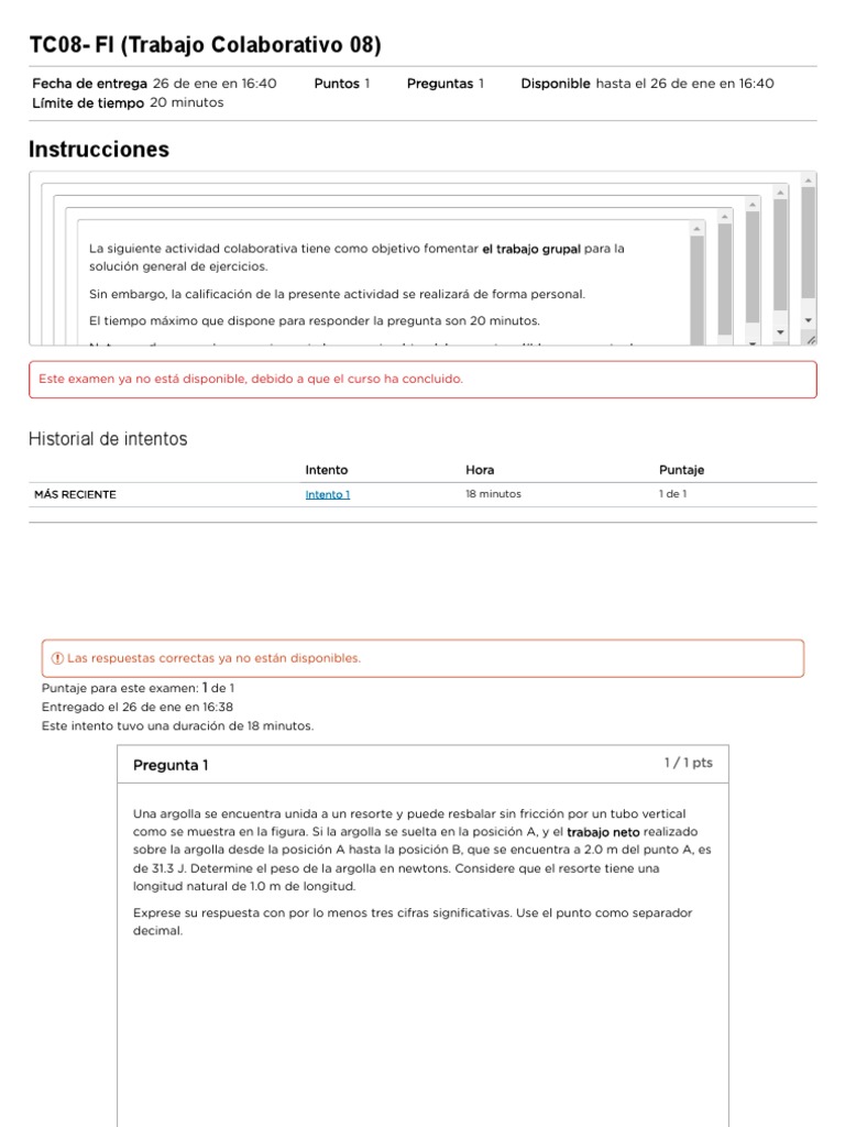 Examen TC08: Trabajo Colaborativo 08 | PDF