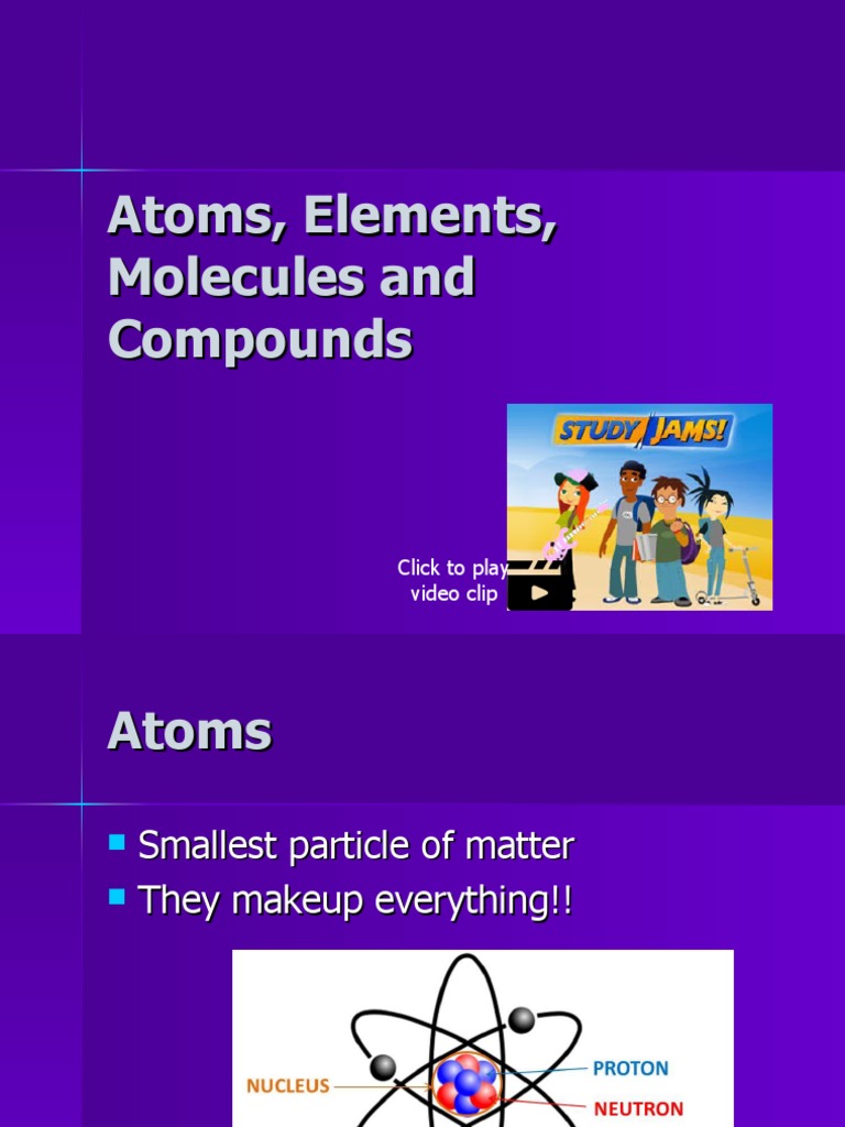 Atoms Elements Molecules and Compounds | PDF