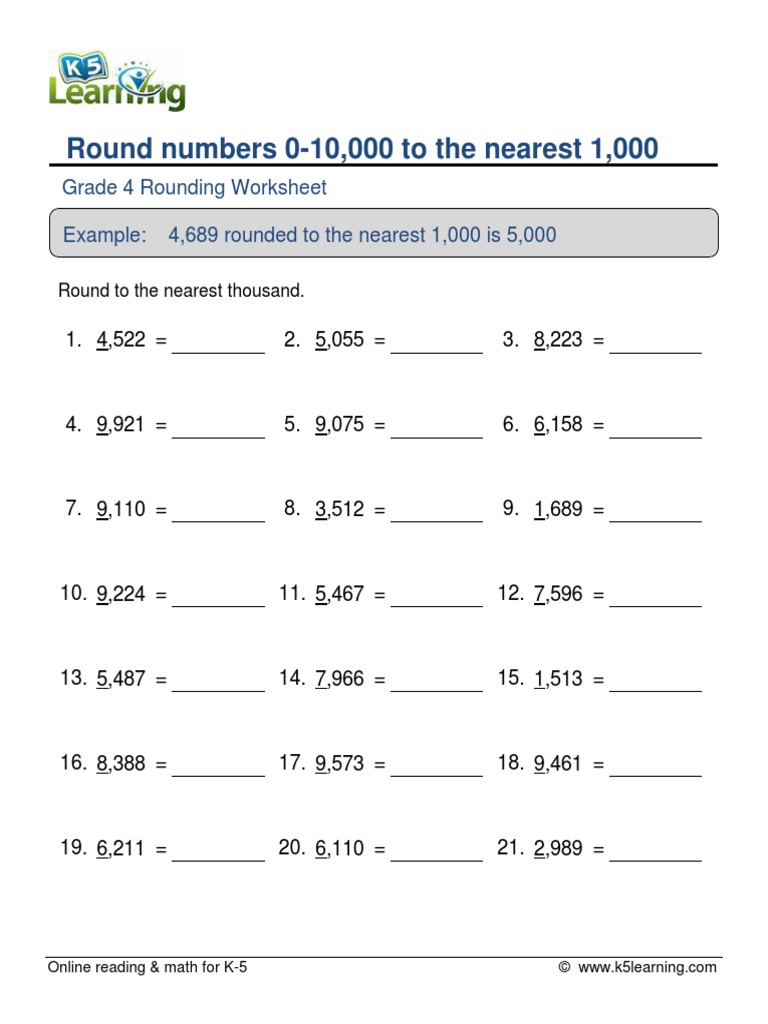 Grade 4 Rounding to Nearest Thousand | PDF | Home & Garden