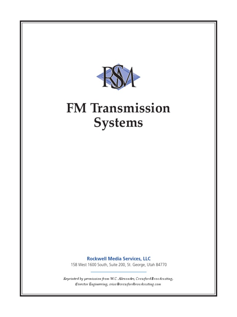 FM Transmission Systems White Paper 1 | PDF | Antenna (Radio ...