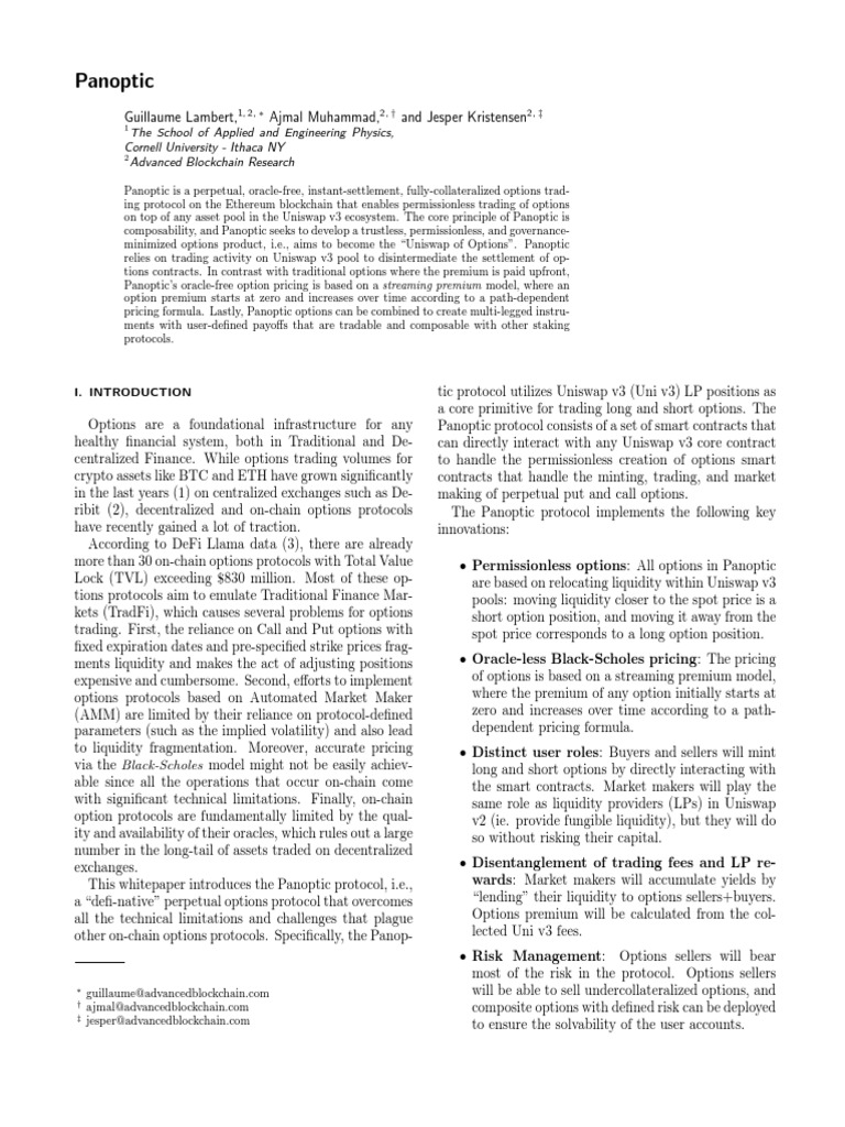 Pan Optic | PDF | Option (Finance) | Greeks (Finance)