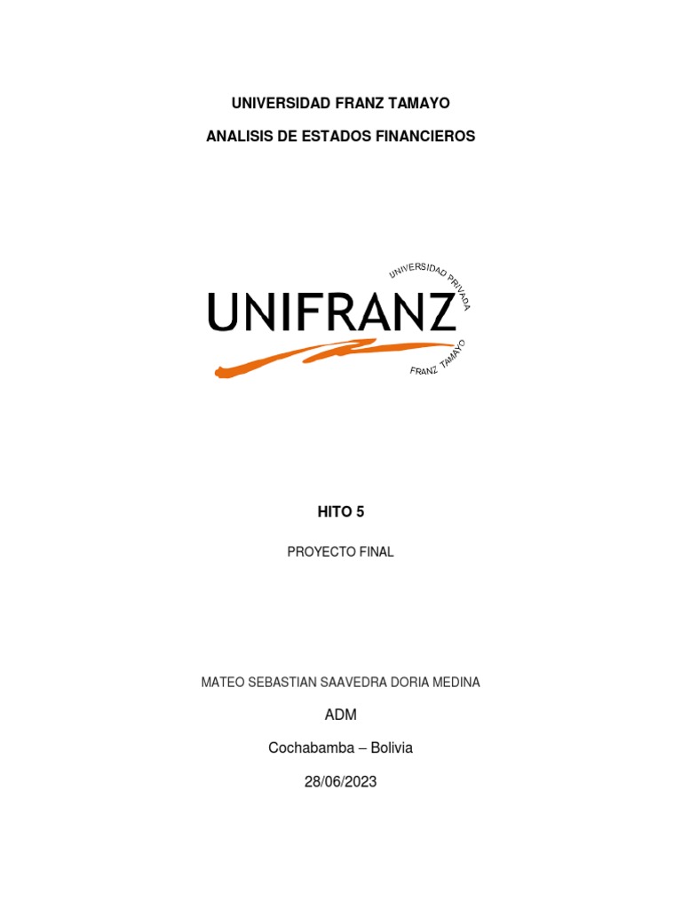 Analisis Estados Financieros Hito 5 | PDF