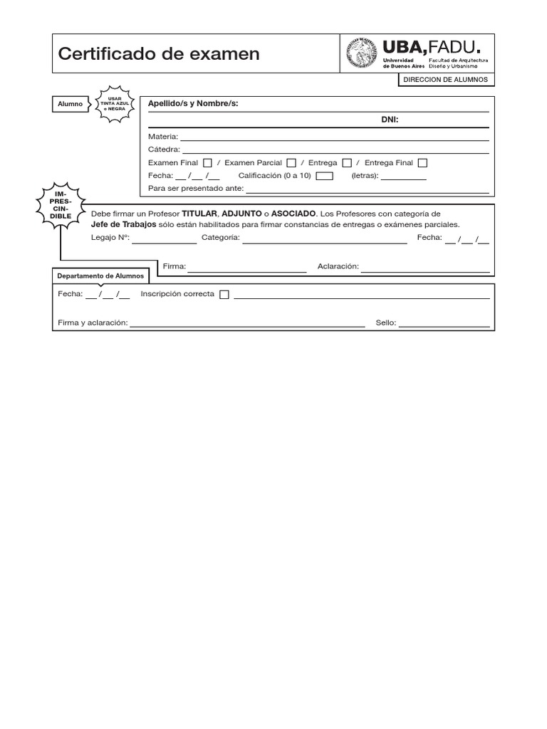 Constancia de Examen | PDF