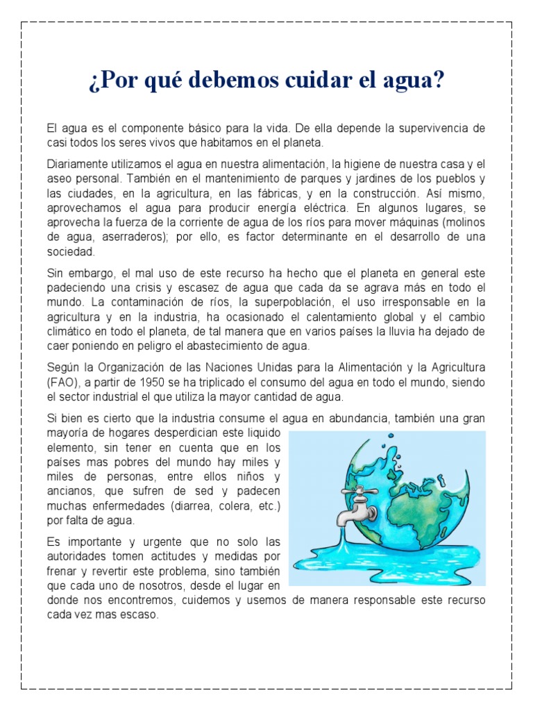 Importancia de Cuidar el Agua | PDF