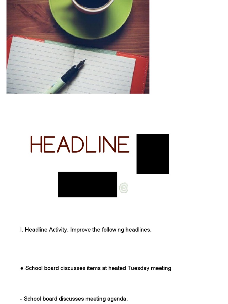 Headline Writing Activities | PDF