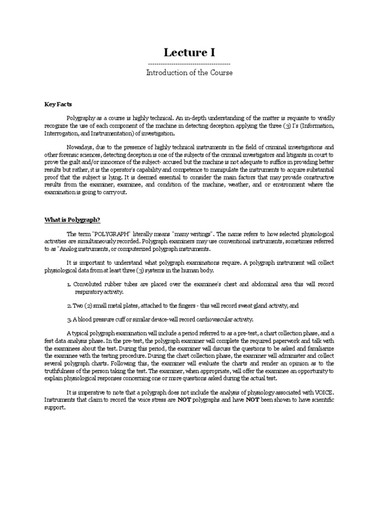 Prelim Notes | PDF | Polygraph | Perjury