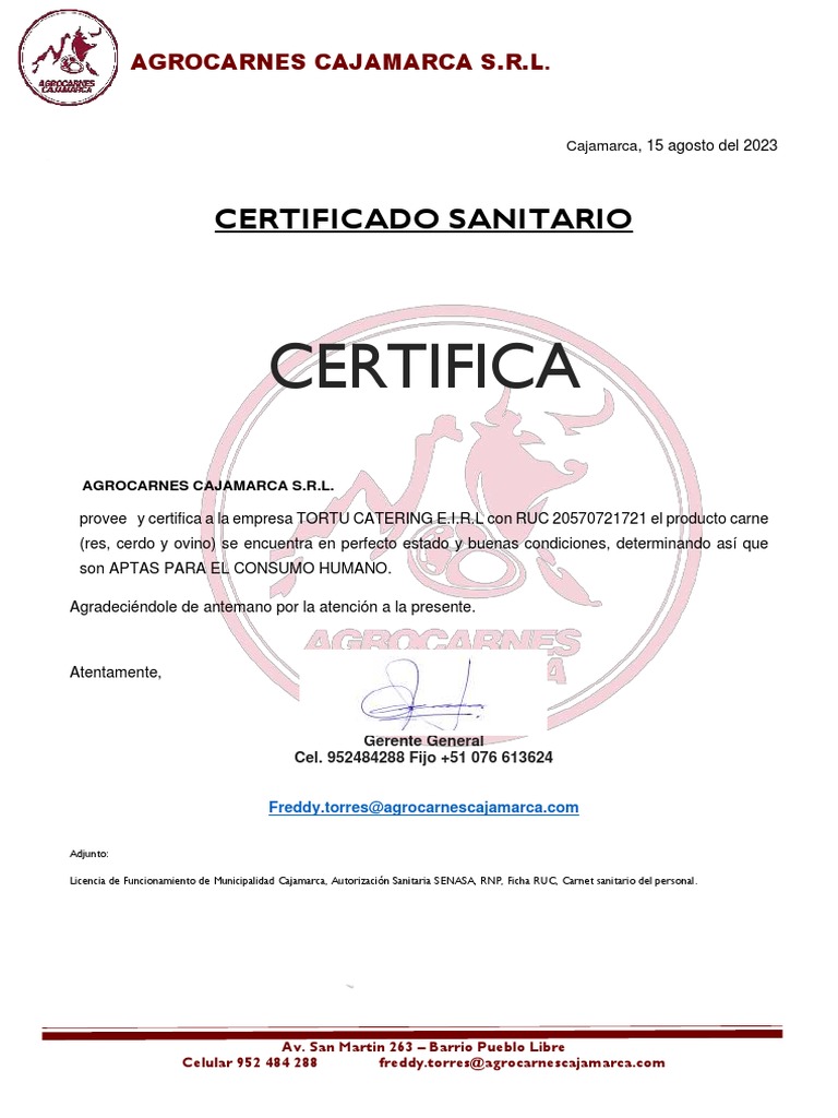 Agrocarnes Cajamarca 2023 | PDF