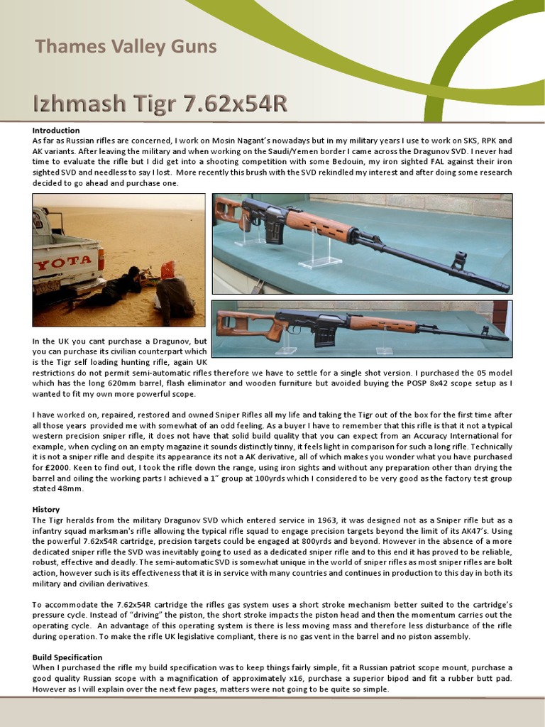 Izhmash Tigr | PDF | Magazine (Firearms) | Trigger (Firearms)