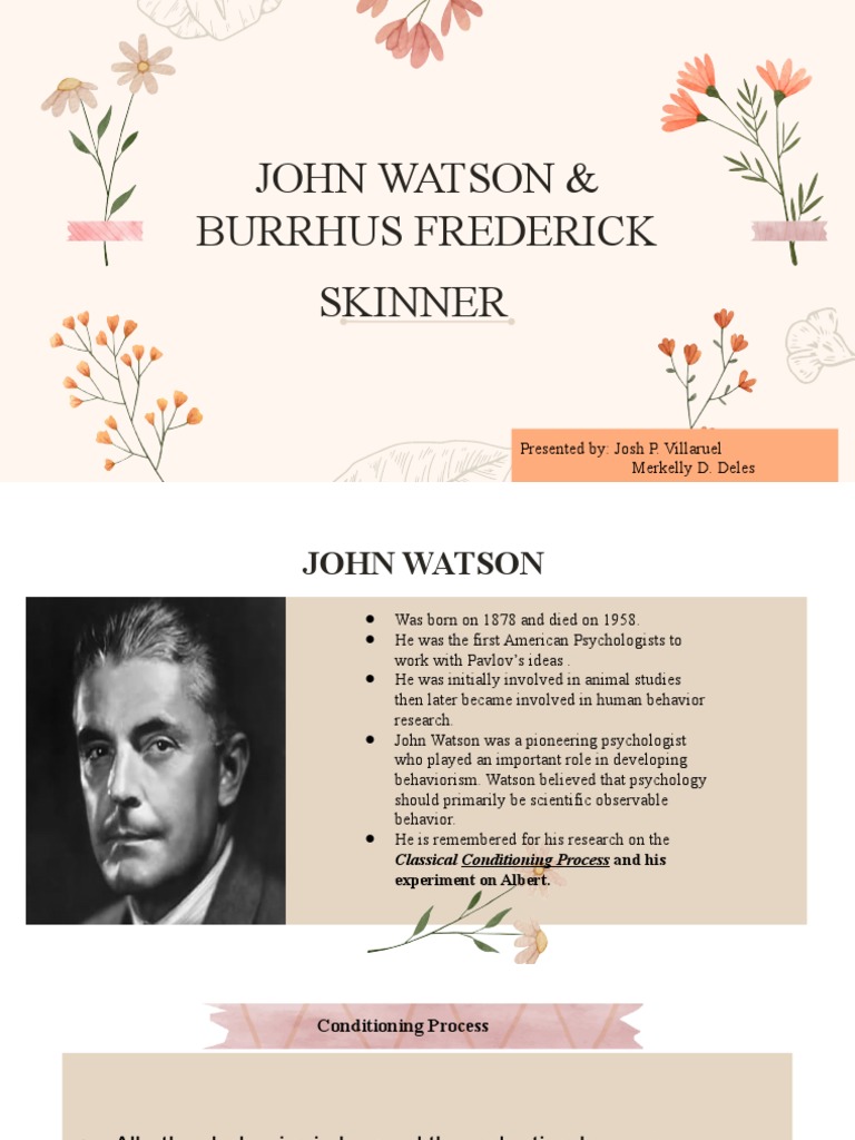 John Watson and Burrhus Frederick Skinner | PDF | Reinforcement ...