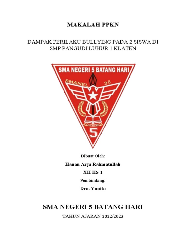 Dampak Perilaku Bullying Pada 2 Siswa Di SMP Pangudi Luhur 1 Klaten | PDF